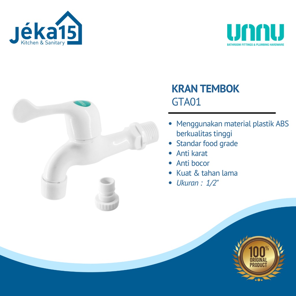 Jual UNNU GTA01 KRAN TEMBOK PLASTIK 1/2 INCH | Shopee Indonesia