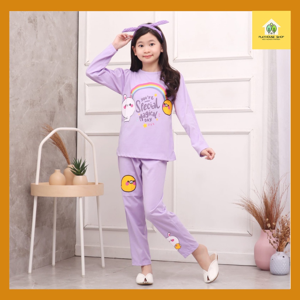 Jual Baju Tidur Kaos Anak Perempuan/Piyama Panjang Umur 3 -12 tahun ...
