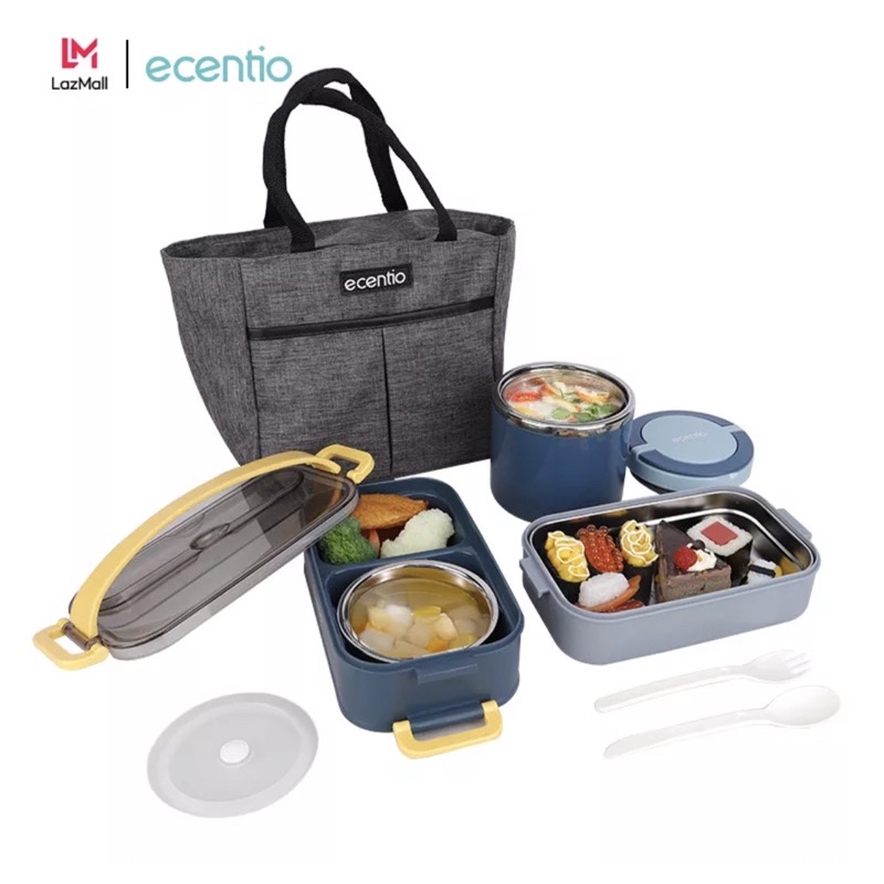 Jual ecentio 1200ml Tempat makan Set Termos Sup dan tas kotak Nasi ...