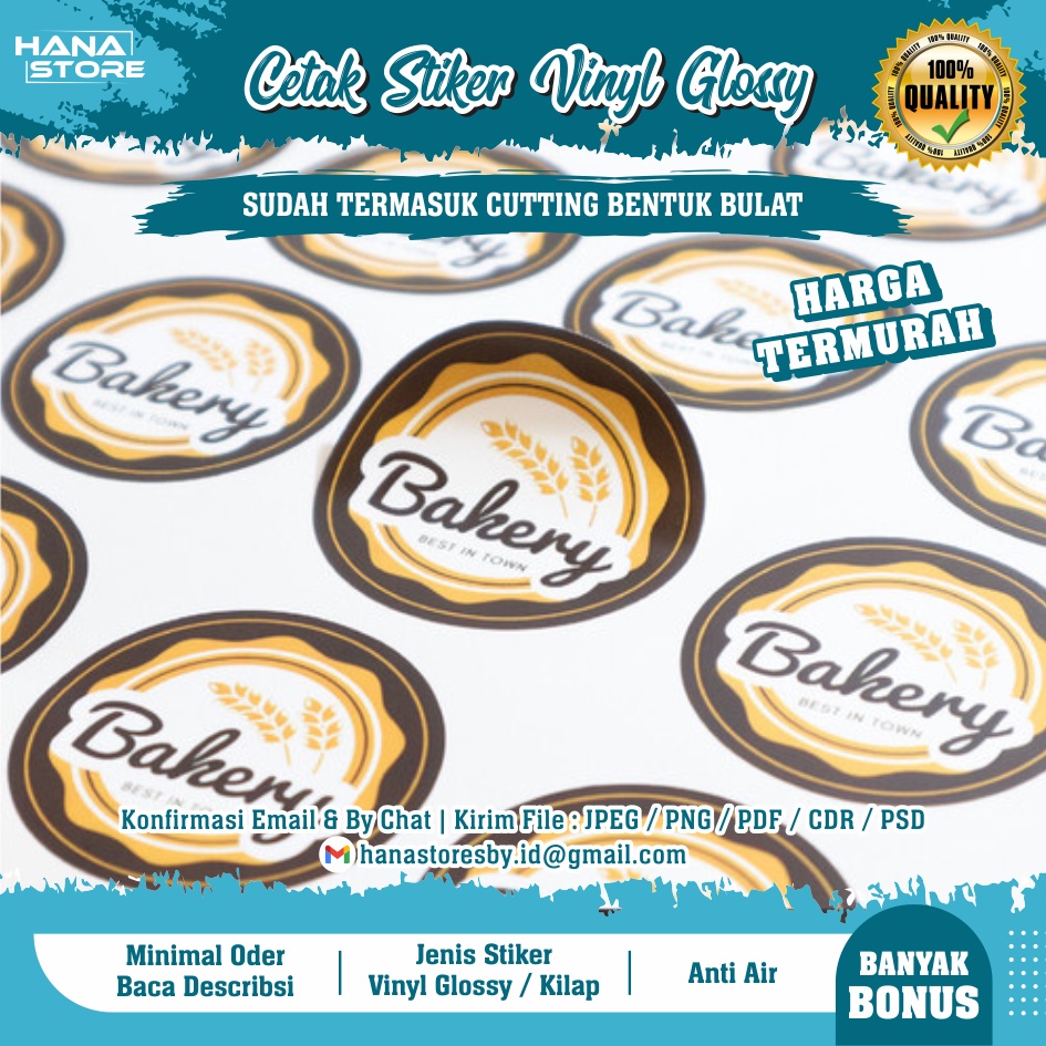 Jual Cetak Stiker Vinyl Glosy Label Bulat Anti Air Sticker Makanan ...