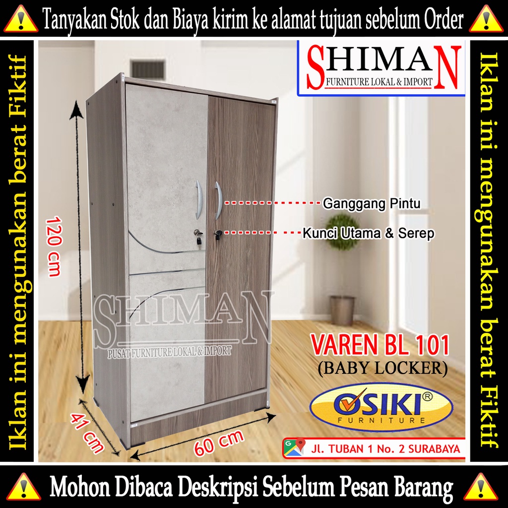 Jual Lemari Rak Pakaian 2 Pintu VAREN BL 101 OSIKI | Shopee Indonesia