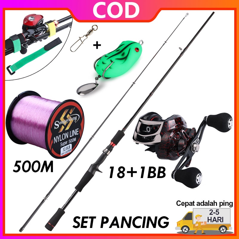 Jual Sougayilang Set Pancing 2 Bagian 1.8M-2.1M Fishing Rod dan 18 + 1BB Fishing Reel Set ...