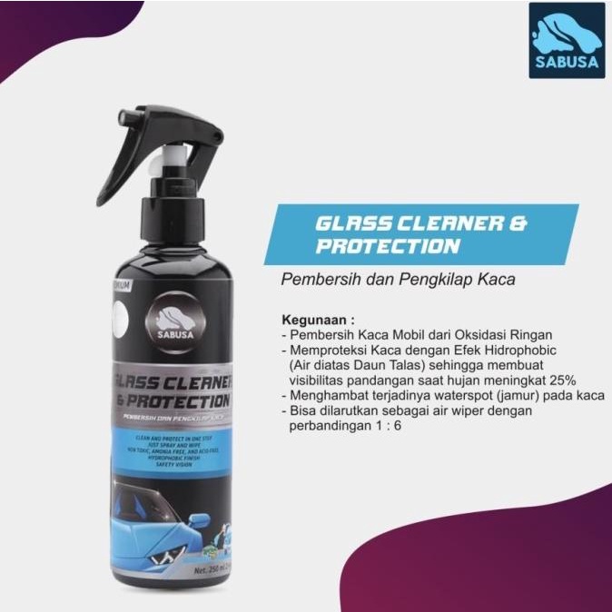 Jual SABUSA GLASS CLEANER PEMBERSIH PENGKILAP KACA MOBIL EFEK DAUN ...