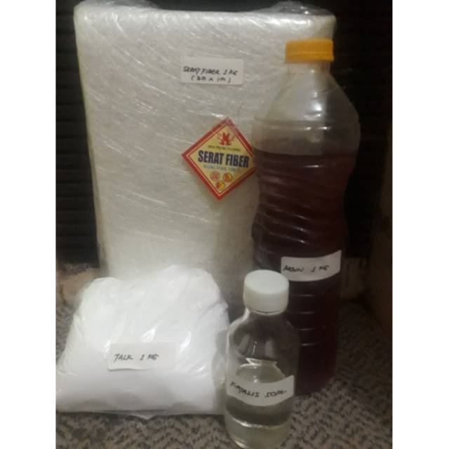 Jual Paket fiber(Resin 1kg+katalis 50ml+talk 1kg+serat fiber 1kg ...