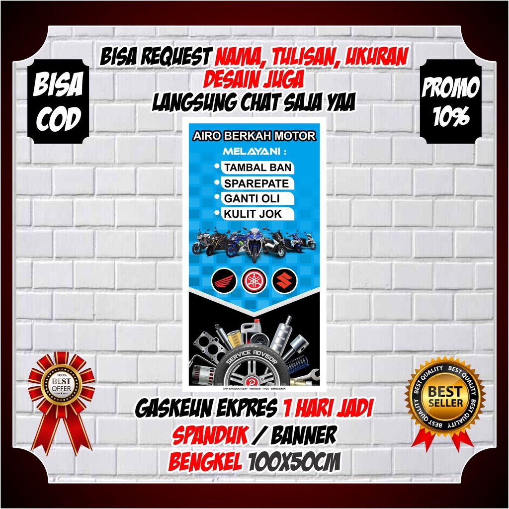 Jual Spanduk Banner Backdroup Usaha Bengkel Motor Keren Berkualitas ...