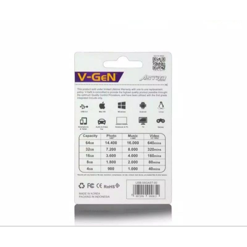 Jual Flashdisk V-Gen Astro 8GB 16GB 32GB 64GB Original Garansi / USB ...