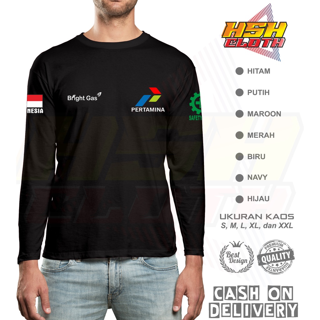 Jual Baju Kaos Pria Distro Sablon DTF Pertamina Bright gas LOGO V2 ...