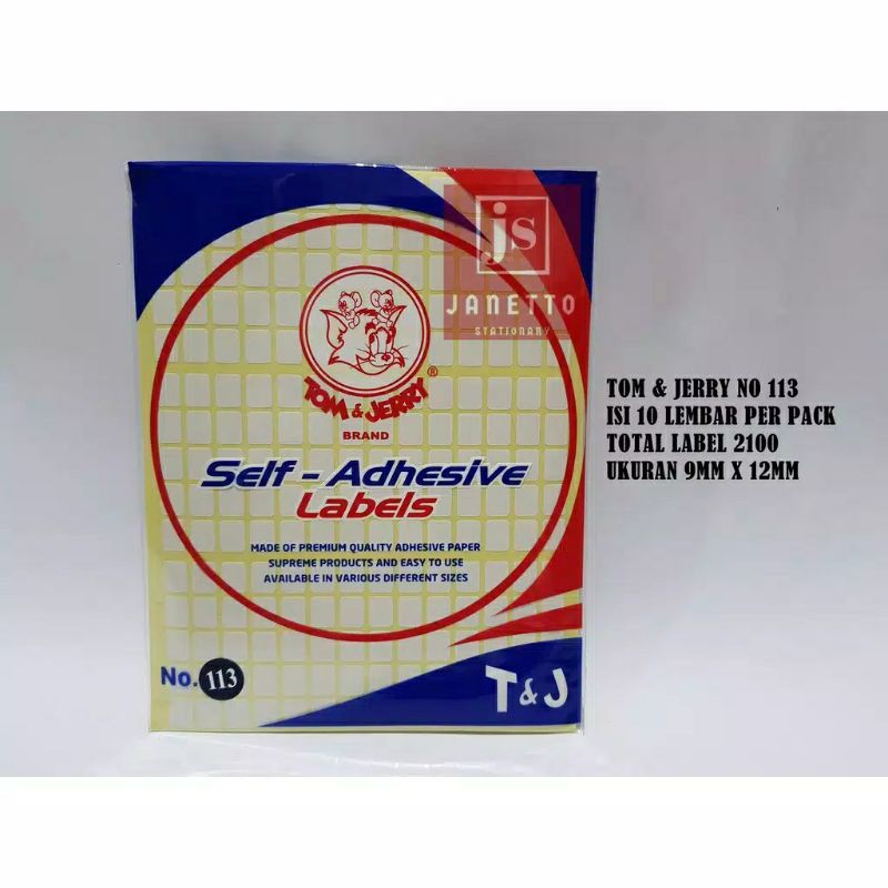 Jual Tom and jerry label 113 T&j labels no. 113 self-adhesive 1Pack saja | Shopee Indonesia