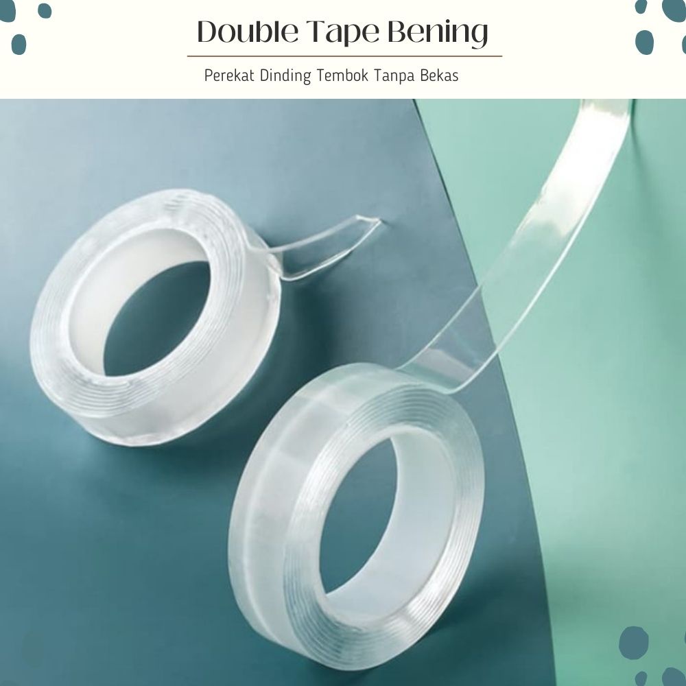 Jual Double Tape Isolasi Bening 2 Sisi Perekat Dinding Tanpa Bekas ...
