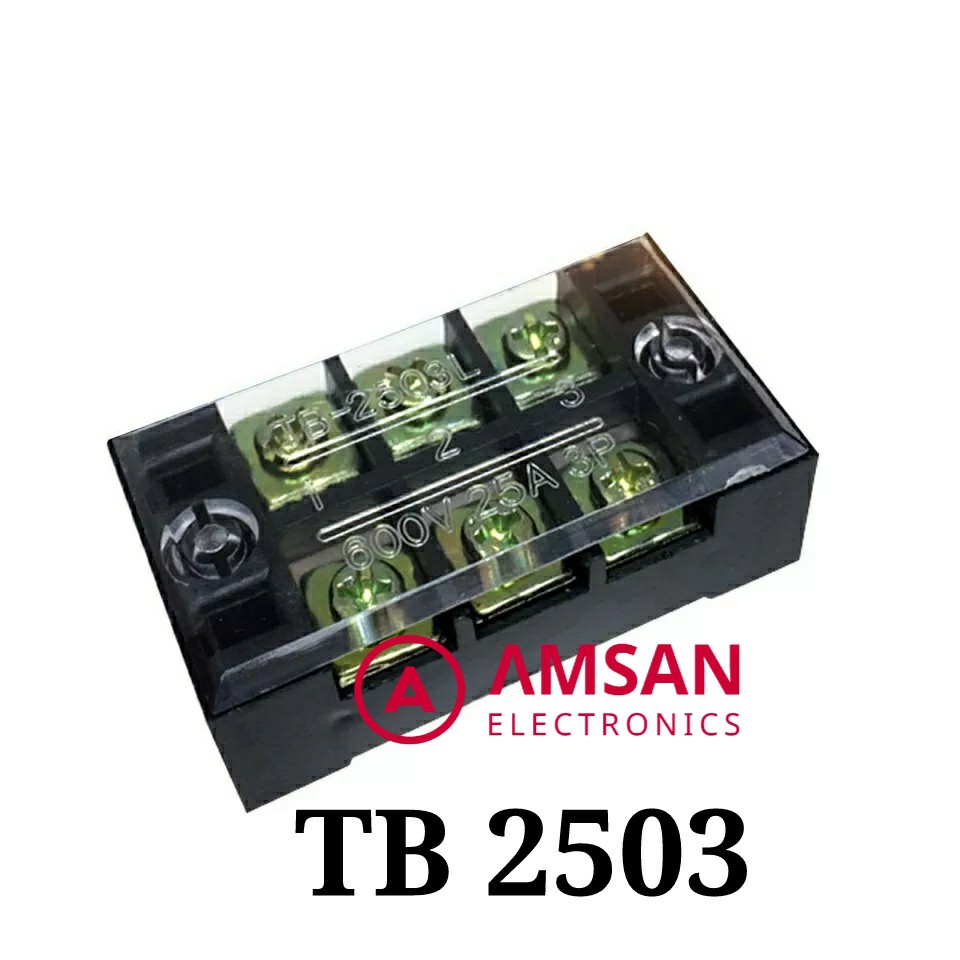 Jual Terminal Block TB 2503 2504 2505 blok 25A 3P 4P 5P 3 4 5 Pole | Shopee Indonesia