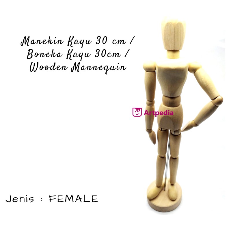 Jual Manekin Kayu 30 cm 12 inch / Patung Kayu - Mannequeen / Wooden ...