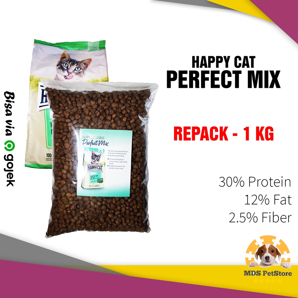 Jual Happy Cat Minkas Perfect Mix 1 Kg | makanan kucing happycat 1kg ...
