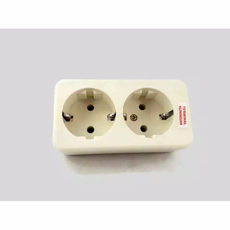 Jual Stop Kontak UTICON / Terminal UTICON 2 Lubang ST-128 - Stop kontak Arde UTICON ST128 ...