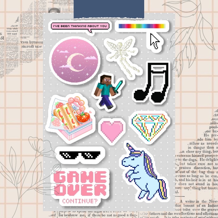 Jual Pixel Tumblr Stickers Series | stiker pixel | siker aesthetic ...