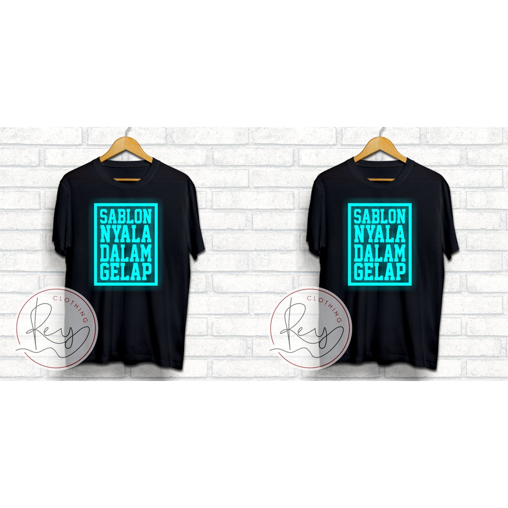 Jual KAOS CUSTOM SABLON GLOW IN THE DARK NYALA BIRU - COTTON COMBED 30S ...