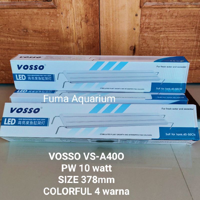 Jual Lampu Led Aquarium 40-50cm Roxin/Vosso 400 Nyala RGBW 10 watt ...