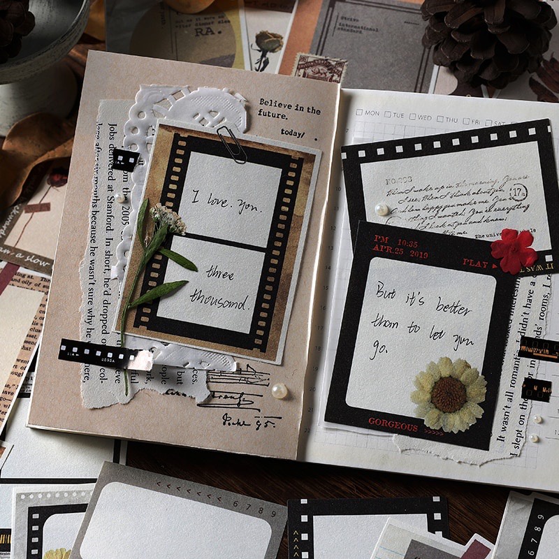 Jual 5 pcs kertas dekorasi journal vintage aesthetic journal kit ...