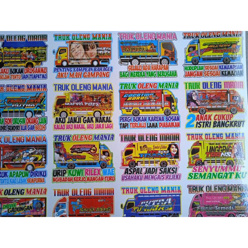 Jual Sticker Truck Oleng Truk Oleng Mania | Shopee Indonesia