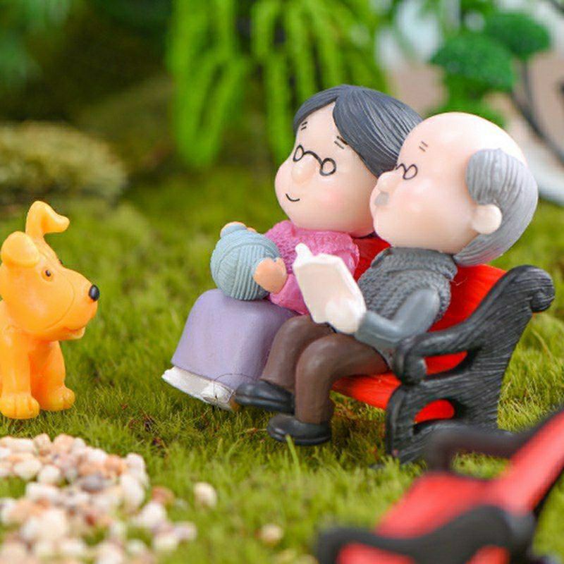 Jual 1Set Miniatur Pasangan Kakek Nenek Topper Cake kue Ornamen ...