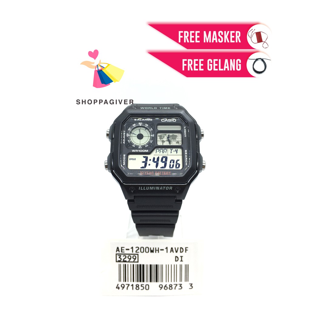 Jual JAM TANGAN PRIA ORIGINAL CASIO DIGITAL AE-1200WH / AE-1200WH-1A / AE-1200WH-1AVDF ...