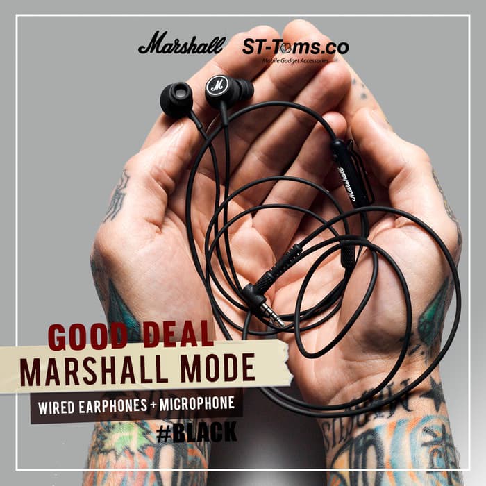 Jual Marshall Mode Earphone - Black White | Shopee Indonesia