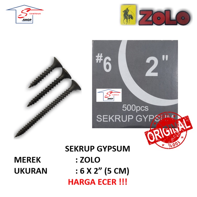 Jual Sekrup Gypsum / Skrup Gypsum 6 x 2 " (5 cm) ZOLO ORIGINAL (ECER ...