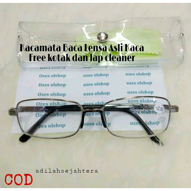Jual COD! Kacamata Baca Plus Pria Asli Lensa Kaca Kacamata Super Fokus Kacamata Rabun Dekat Pria ...