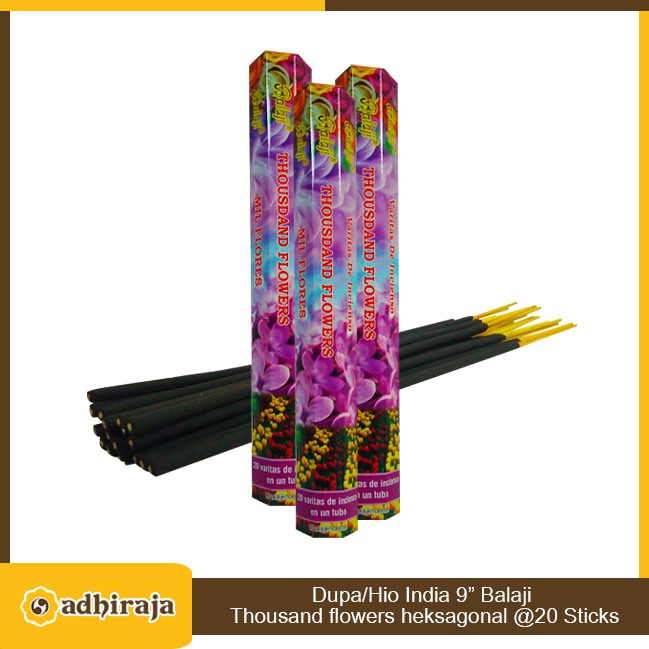 Jual Dupa Hio India Wangi Thousand Flowers Balaji heksagonal 9" @20 ...