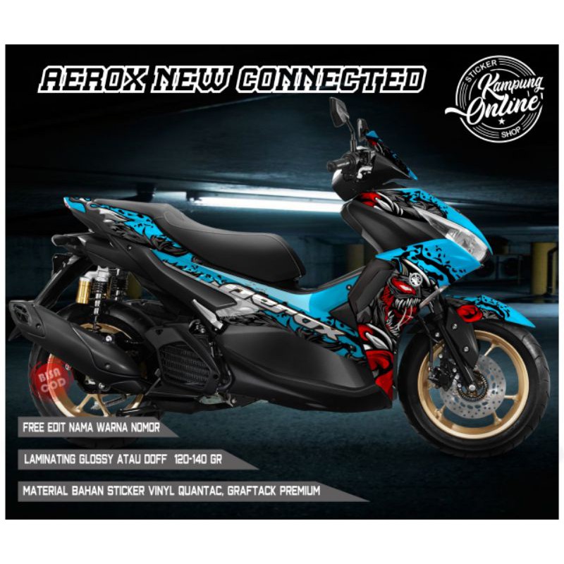 Jual Decal full body yamaha aerox new connected variasi cartoon ...