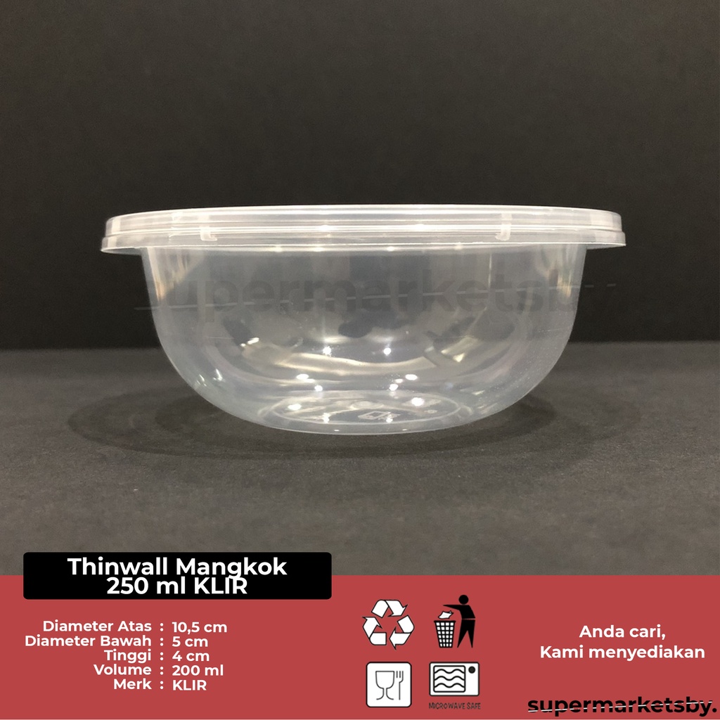 Jual Thinwall Mangkok 200 ml KLIR / Mangkok Plastik 200 ml KLIR | Shopee Indonesia