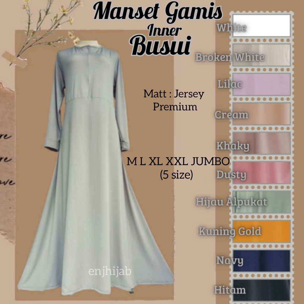 Jual Manset Gamis Lengan Panjang Busui Sleting Kekinian Bahan Adem ...