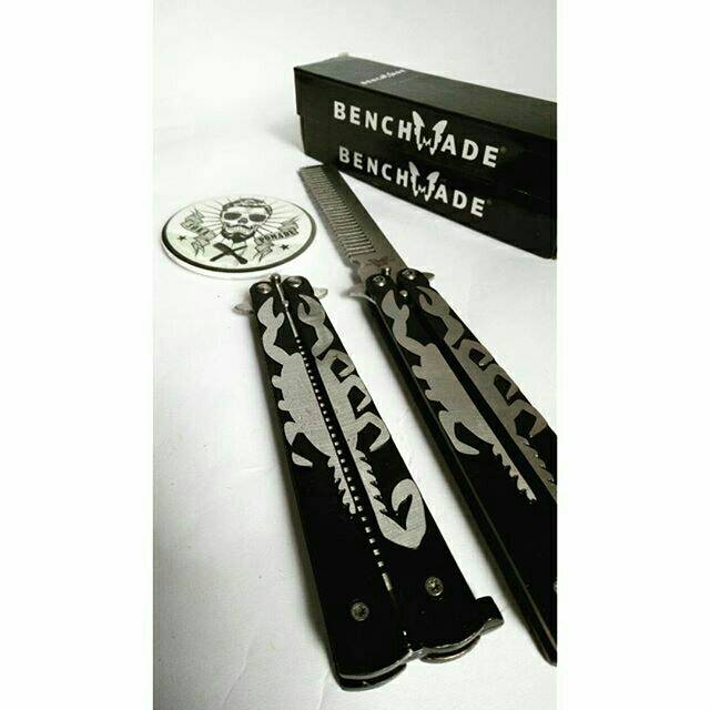 Jual BALISONG BENCHMADE "BLACK SCORPIO" / Sisir lipat balisong comb | Shopee Indonesia