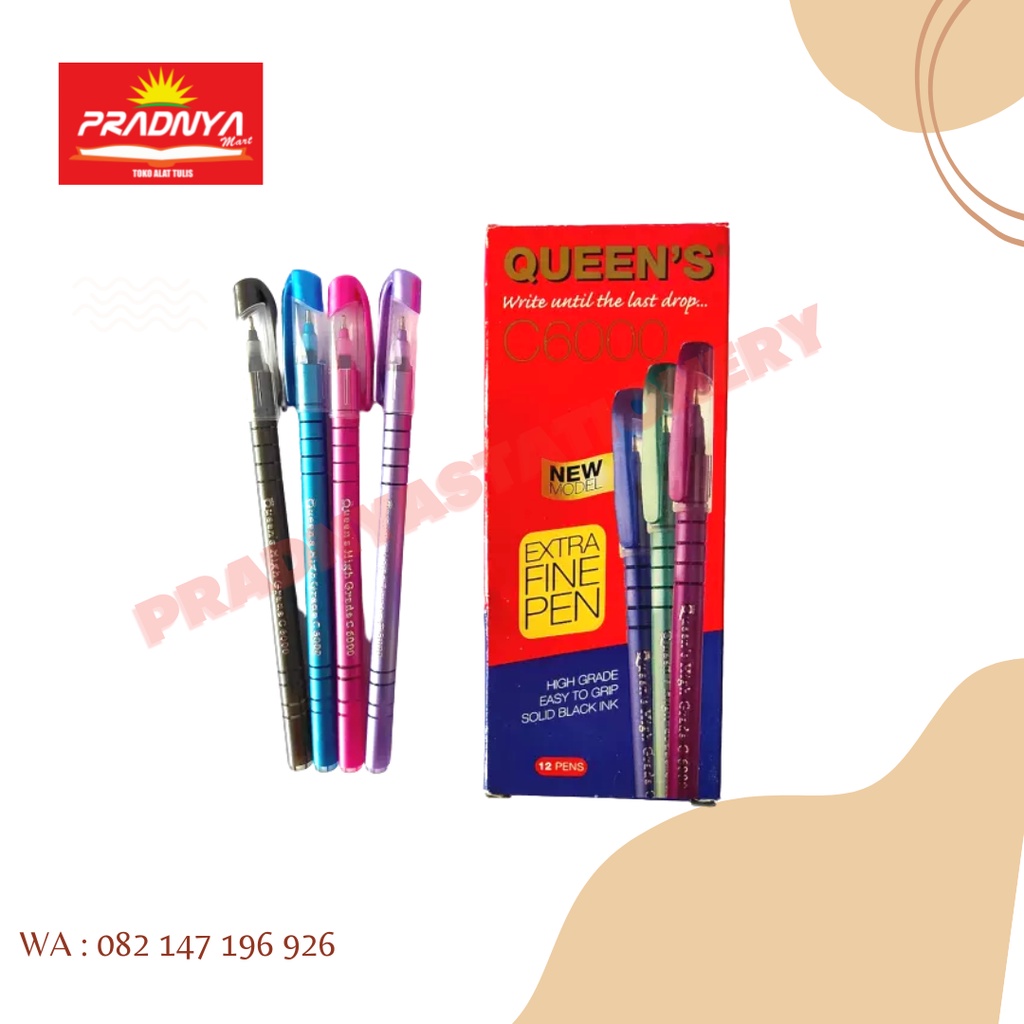 Jual PULPEN FASTER QUEEN'S C6000 (12 PULPEN /LUSIN) | Shopee Indonesia