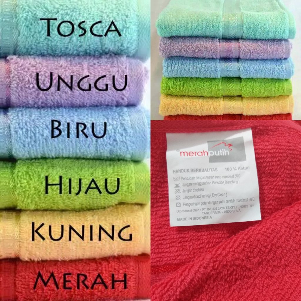 Jual Handuk Merah Putih by Terry Palmer Ukuran 60x120 - Handuk Mandi ...