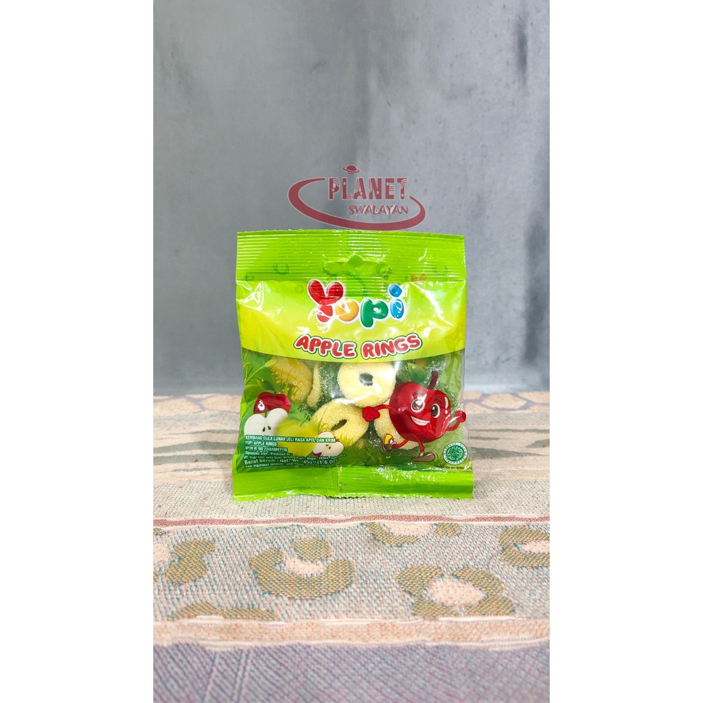 Jual YUPI APPLE RINGS 45 GR | Shopee Indonesia
