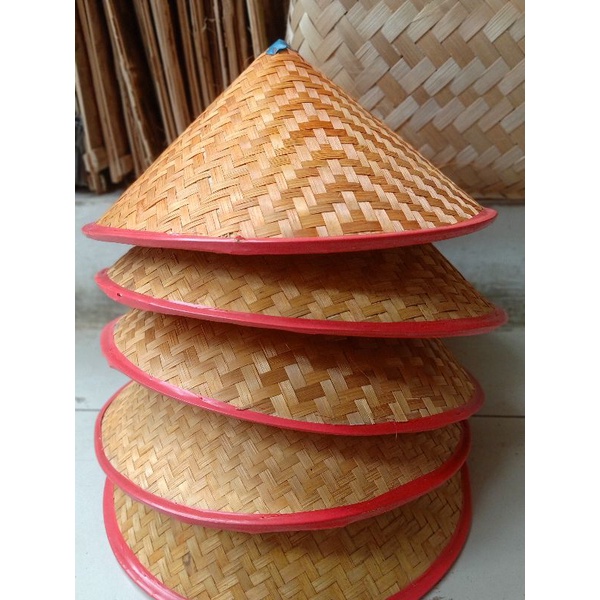 Jual Caping Bambu Topi Petani Lis Merah | Shopee Indonesia