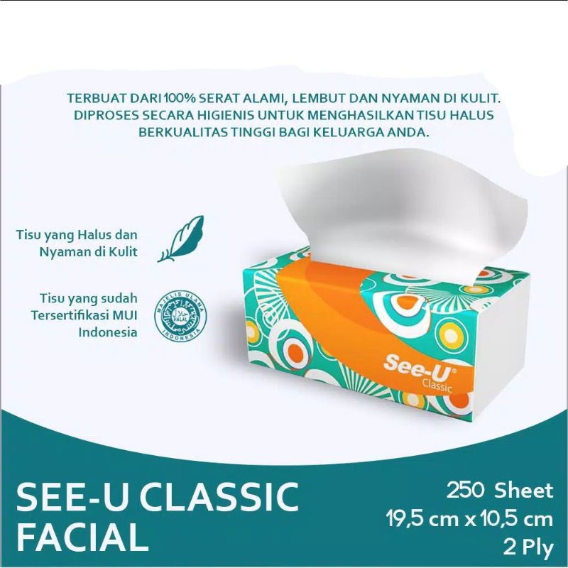 Jual See-U Classic Facial Tissue 250 sheets 2 Ply | Shopee Indonesia