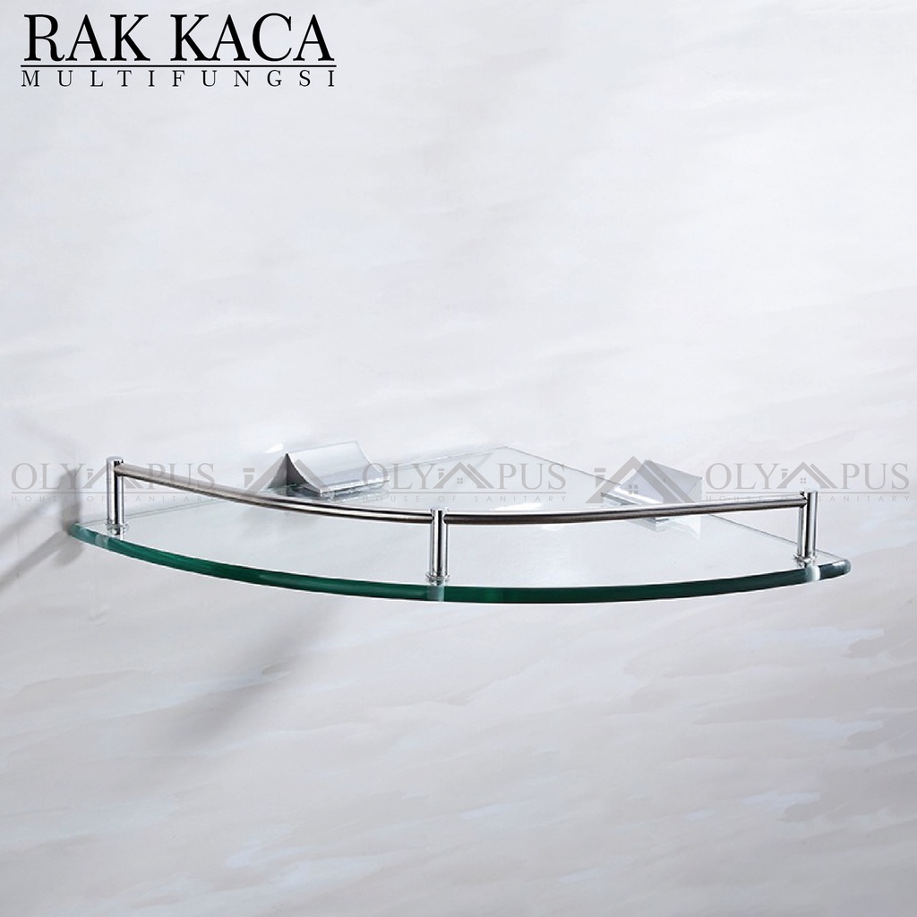 Jual Rak Kaca Sudut Tempat Sabun Kaca Tebal 1 Susun Multifungsi Kamar Mandi | Shopee Indonesia