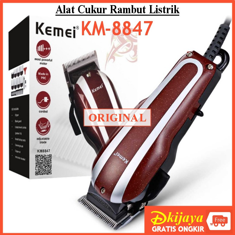 Jual Kemei 8847 Original Mesin Alat Cukur Rambut Colok Listrik Hair Clipper Elektrik KM8847 KM ...