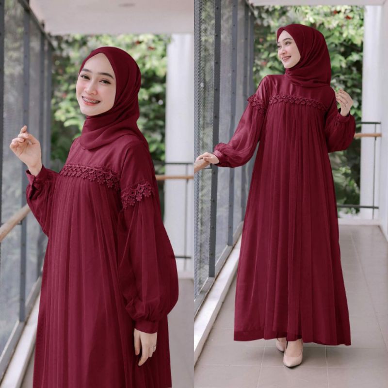 Jual gamis maxi tutu brukat baju pesta | Shopee Indonesia