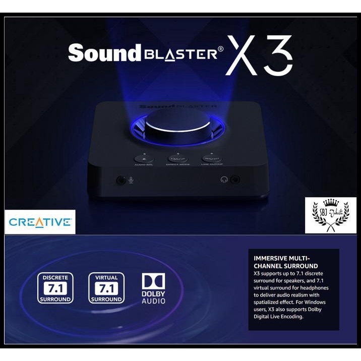 Jual Creative Sound Blaster X3 Hi-Res 7.1 Usb Dac Amp Sound Card Ps4 ...