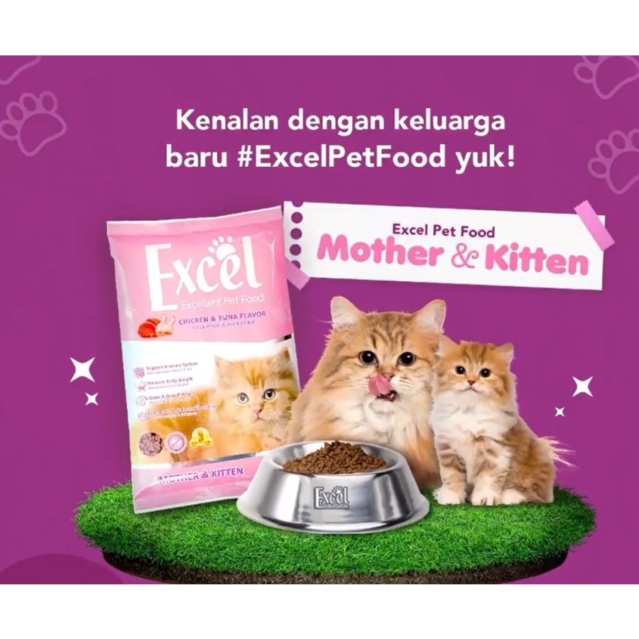 Jual MAKANAN KUCING EXCEL MOTHER KITTEN 500 GRAM | Shopee Indonesia