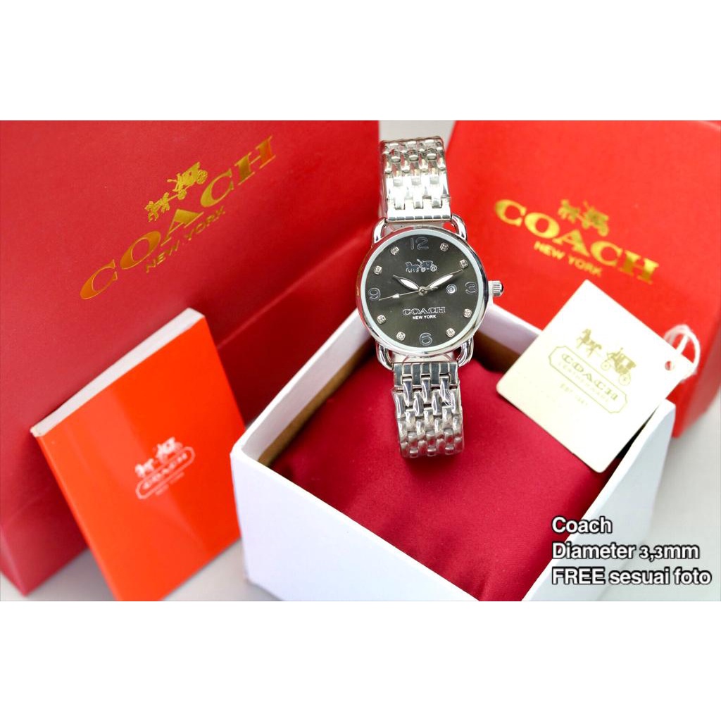 Jual ( BISA COD ) JAM TANGAN WANITA COACH RANTAI STAINLESS ELEGAN ...