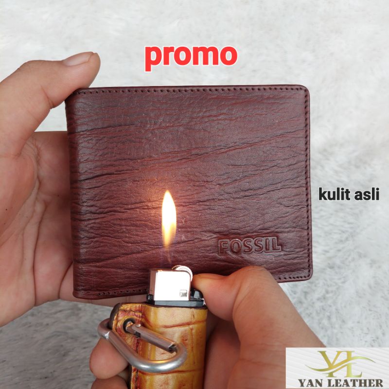 Jual dompet kulit sapi motif serat kayu TAHAN API / dompet pria / kulit ...