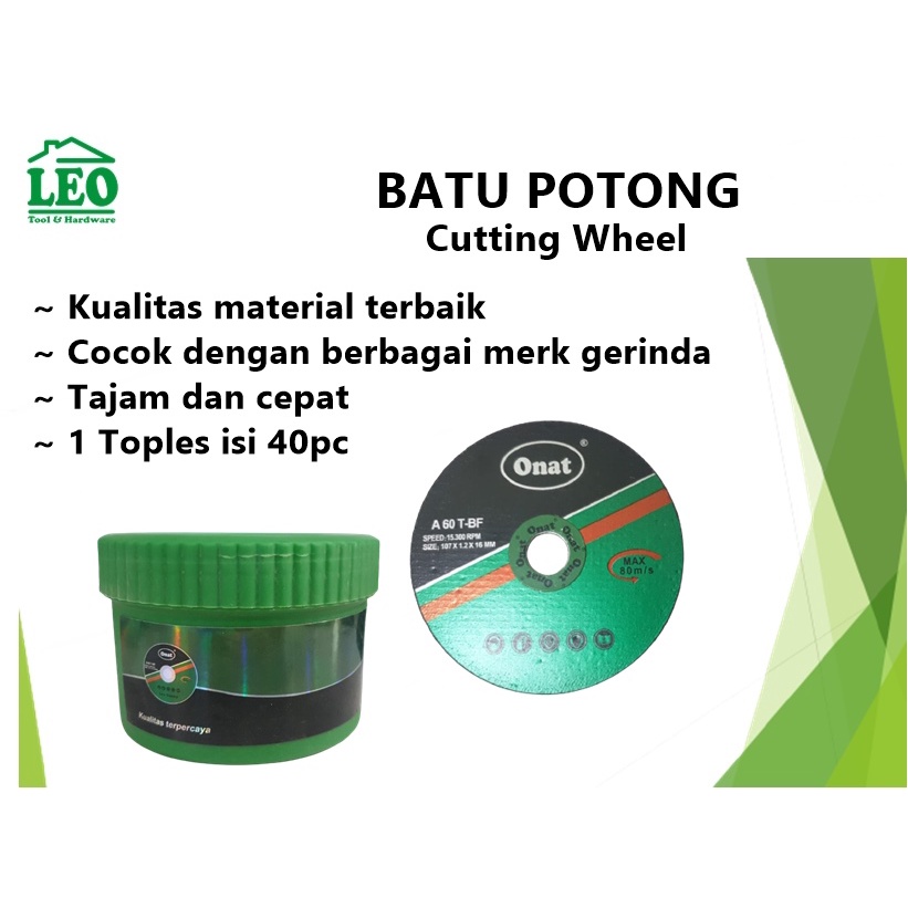 Jual Mata Gerinda Batu Potong Cutting Disc besi 4 Inch 105 ONAT ...