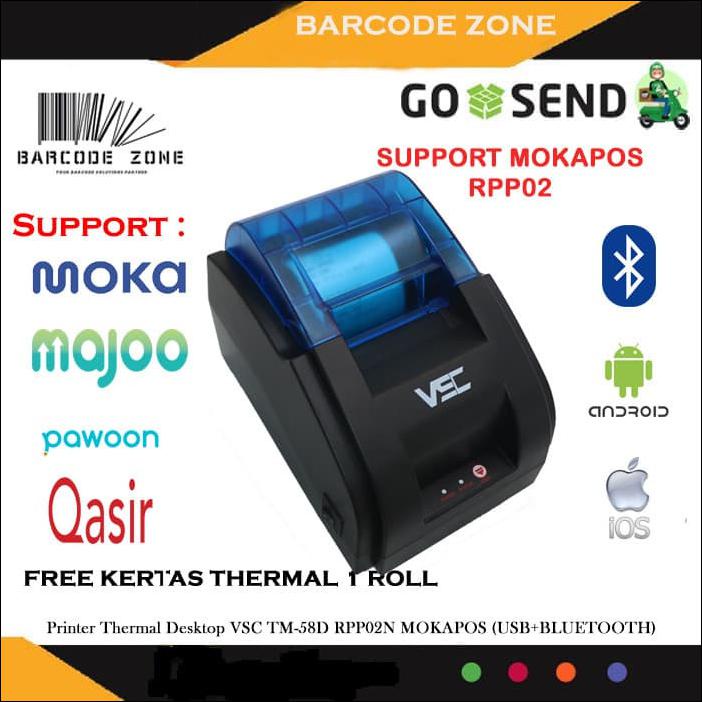 Jual PRINTER STRUK THERMAL 58MM VSC TM-58D ANDROID (USB+BLUETOOTH ...