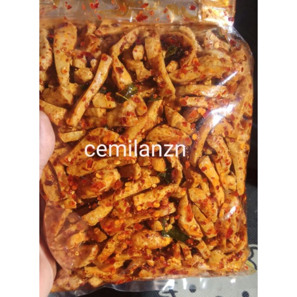 Jual Basreng pedas daun jeruk cemilan baso goreng stik kemasan 500gram ...