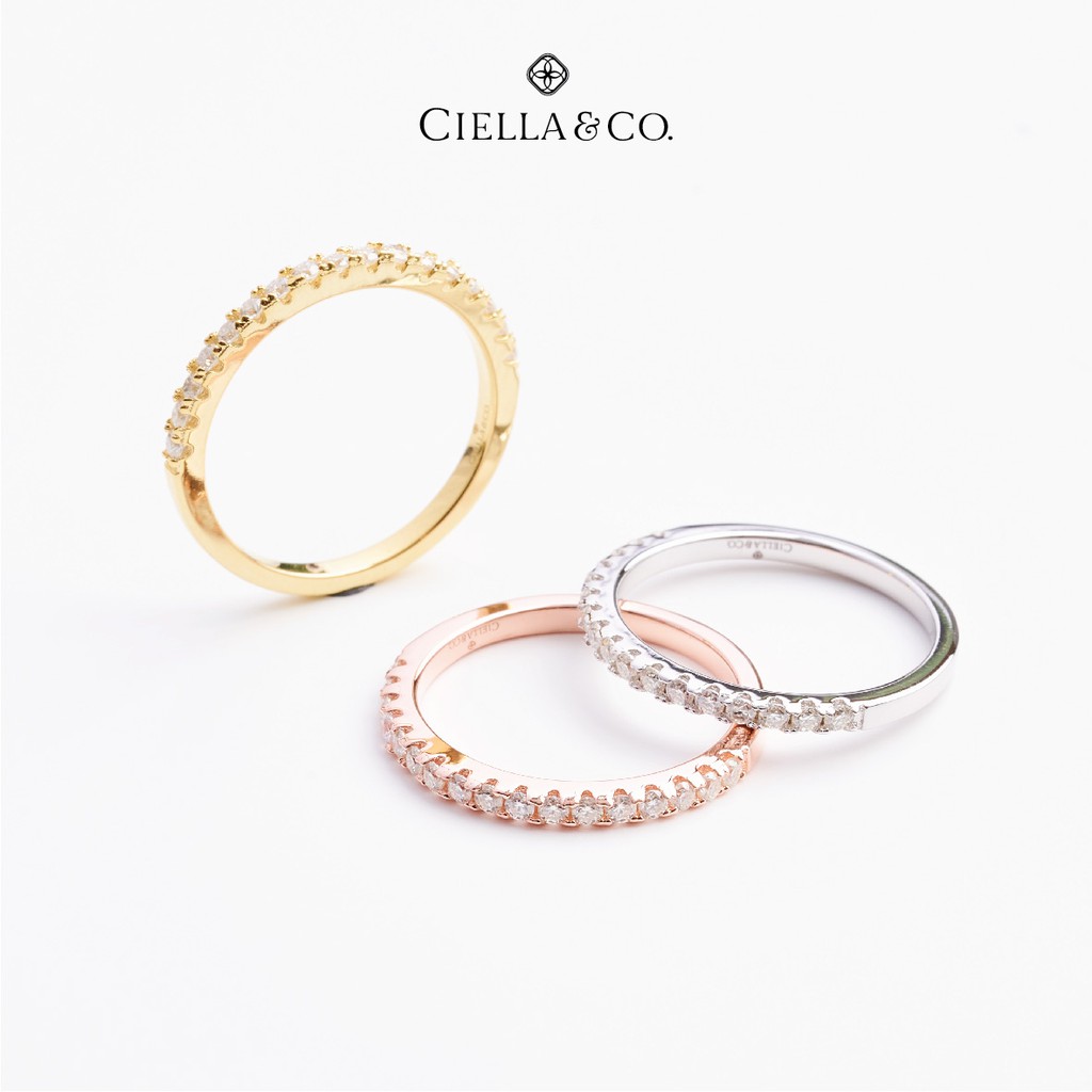 Jual Ciella & Co - Shared Prong Band Emas Stacking Ring Cincin Tumpuk ...