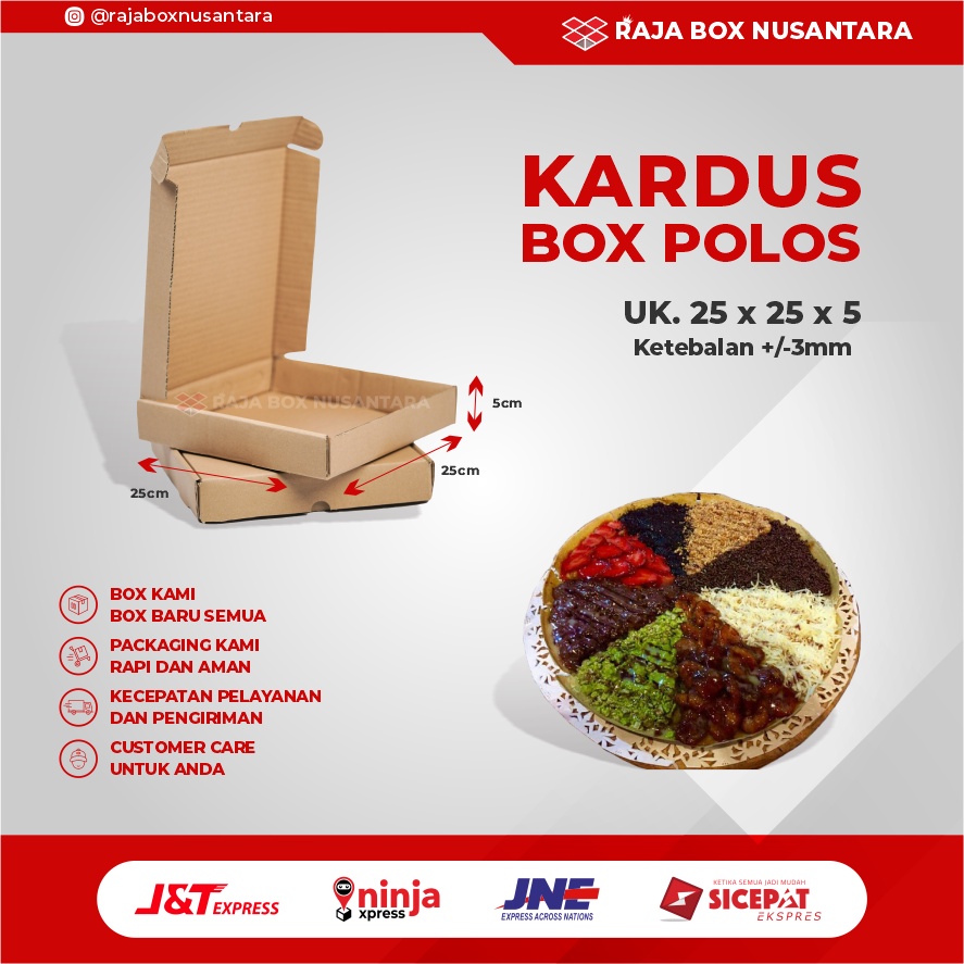 Jual Box Pizza Die Cute Uk 25x25x5 Polos Coklat | Shopee Indonesia