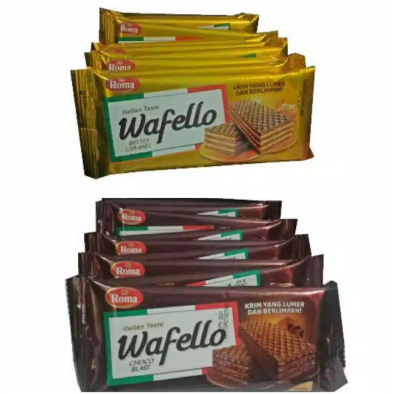 Jual WAFELLO WAFER CREAM COKLAT DAN CARAMEL RENCENG 10x20.5gr | Shopee ...
